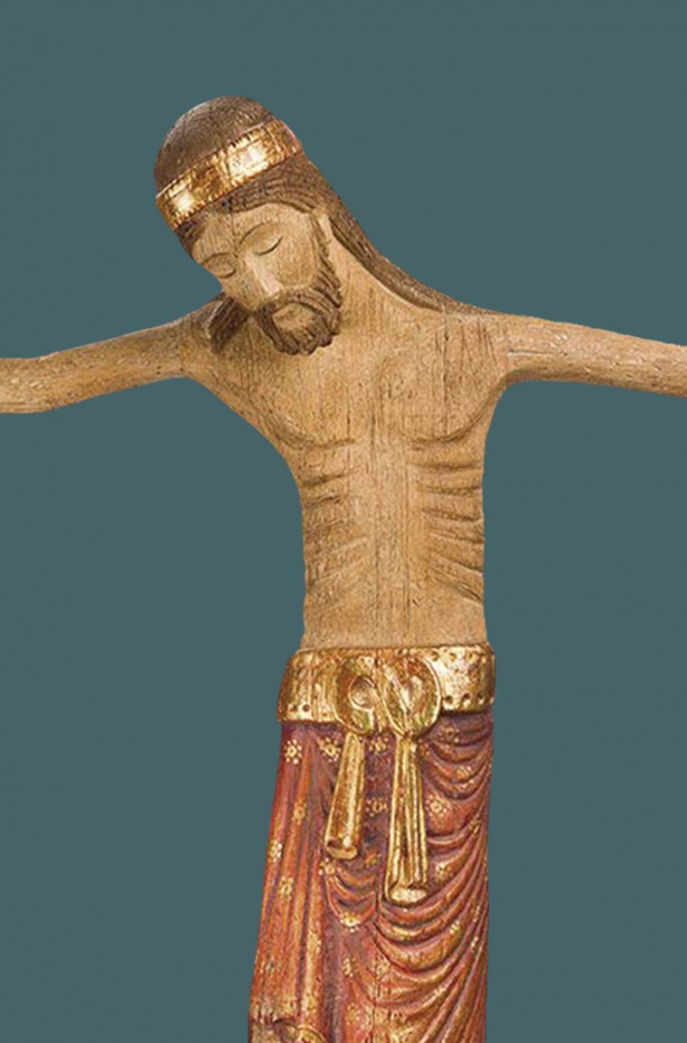 Christ Descent from the Cross (without Cross) - Old Finish - Red - 1 m